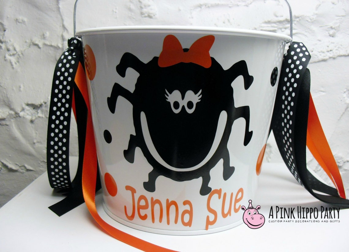 Halloween Treat Bag Party Favor Spider Basket Custom | Etsy