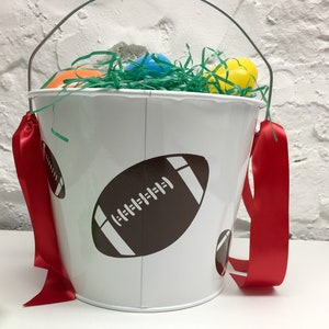 Football Theme Basket ~ Basket for a Boy ~ Sport Theme Bucket ~ Custom ...