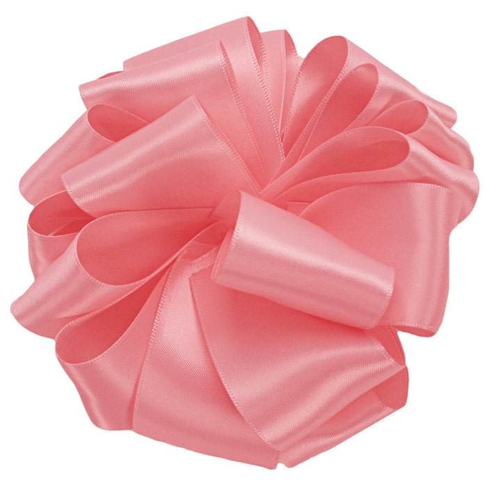 Pink Satin Ribbon Ribbon by the Yard Pink Double Faced | Etsy