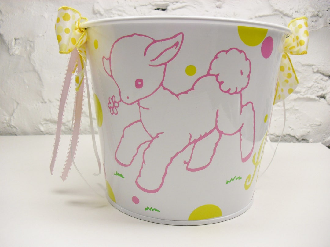 Little Lamb Easter Egg Basket ~ Personalized Easter Bucket ~ Custom ...