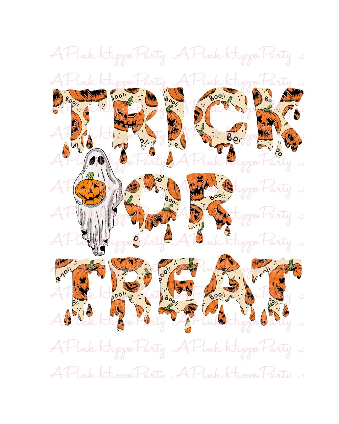 Halloween Trick or Treat PNG, Ghost Pumpkin Clipart (digital File) - Etsy