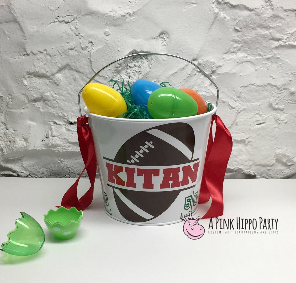 Football Theme Basket Basket For a Boy Sport Theme Bucket | Etsy