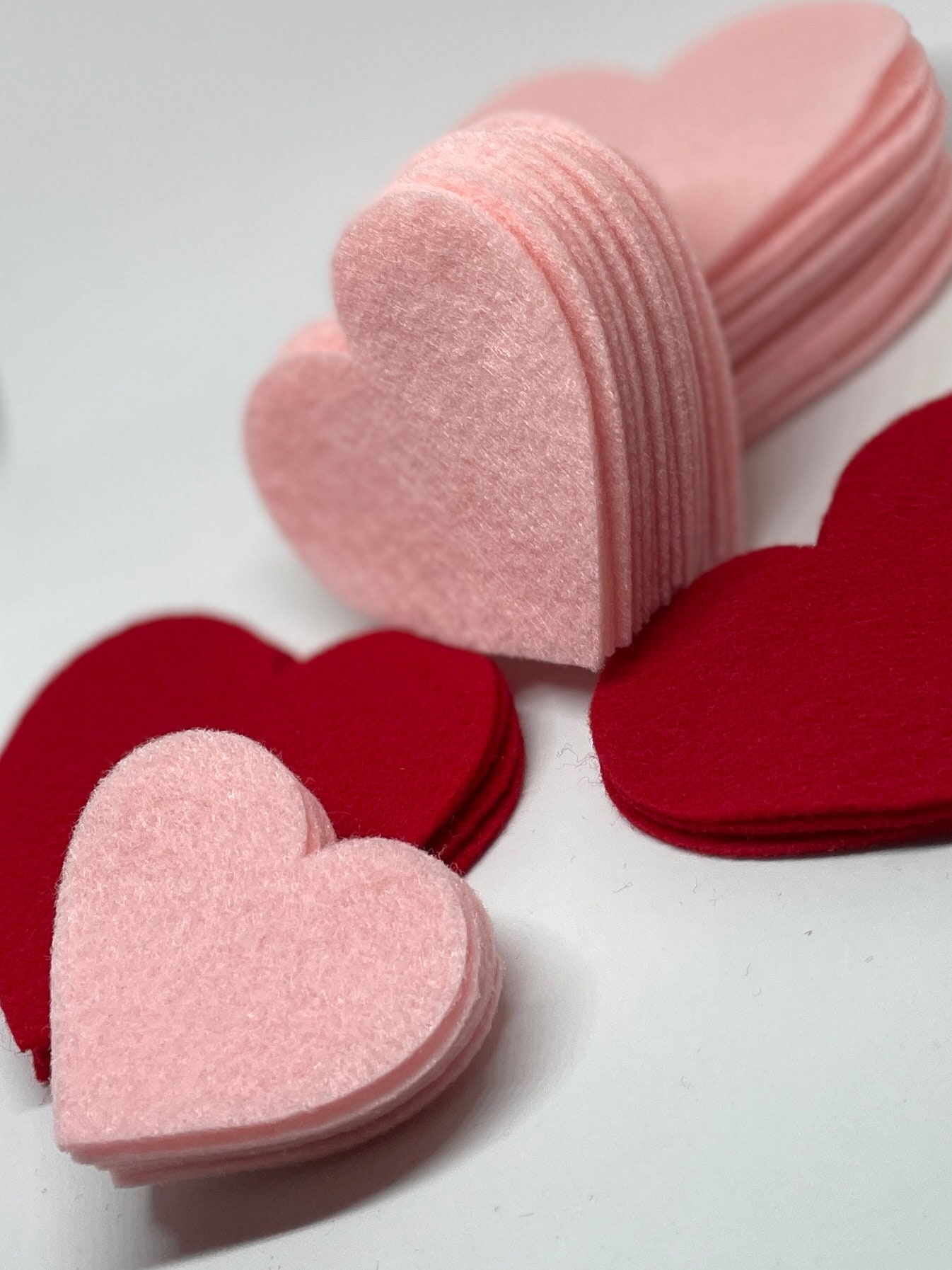 Heart Shaped Felt Die Cut Hearts Felt Heart Felt Shapes | Etsy