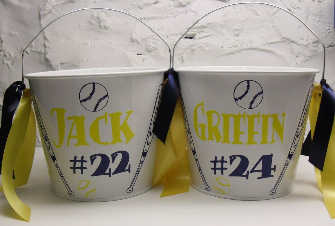 Baseball Easter Basket Personalized Baseball Pail Boy Gift Basket Name ...