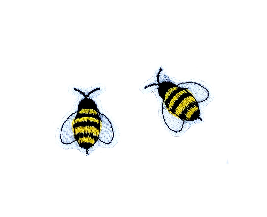 2x Small Bee Embroidery Patch Sew Badge Iron on Glue Transfer - Etsy