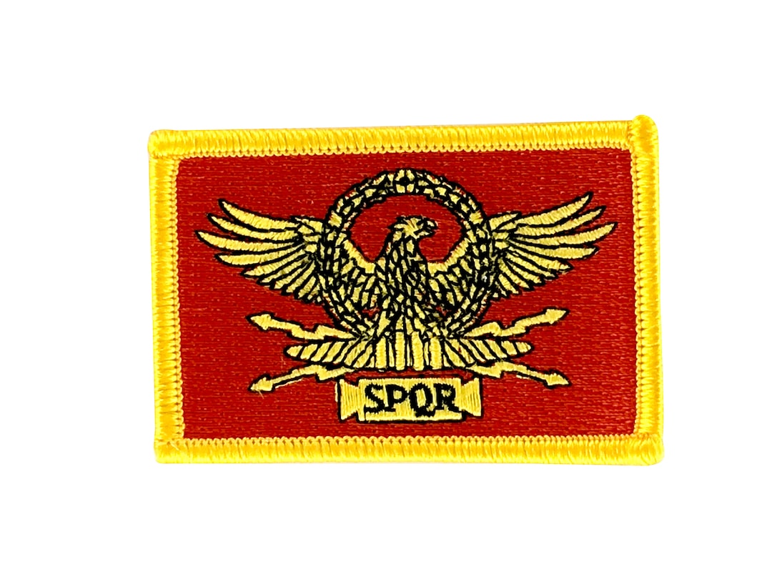Patch Flag Embroidered Applique Iron on Backpack Spqr Roma Rome Roman ...