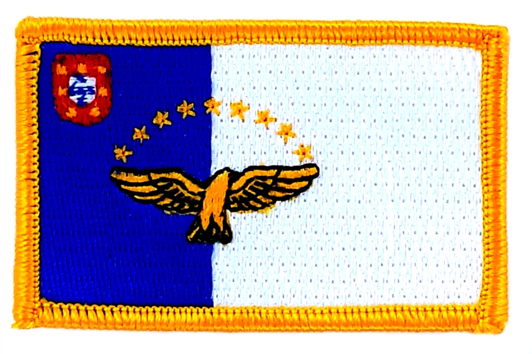FLAG Patch Backpack National Iron on Glue Embroidered Applique Azores Portugal - Etsy