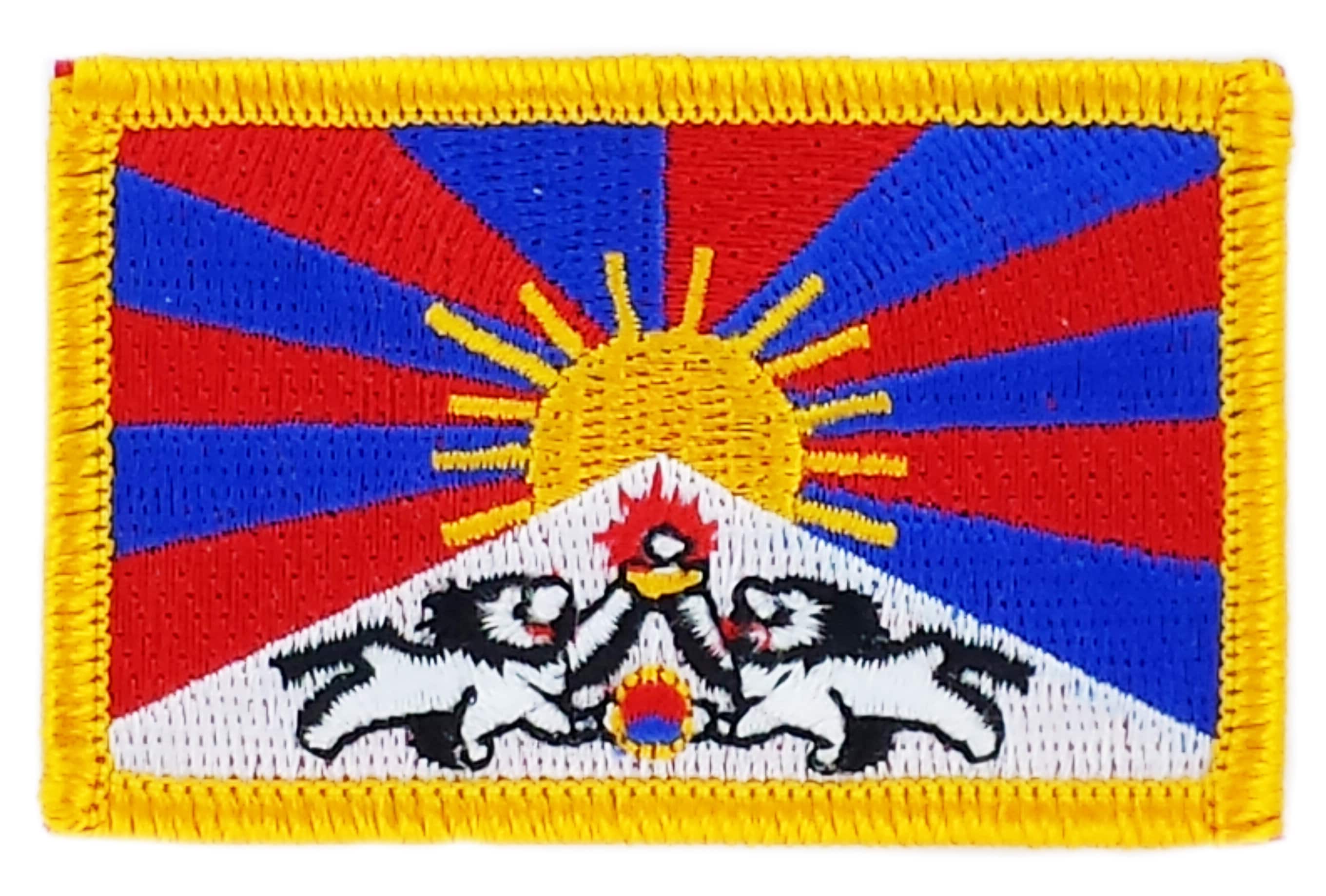 FLAG Patch Backpack National Iron on Glue Embroidered Applique Tibet - Etsy