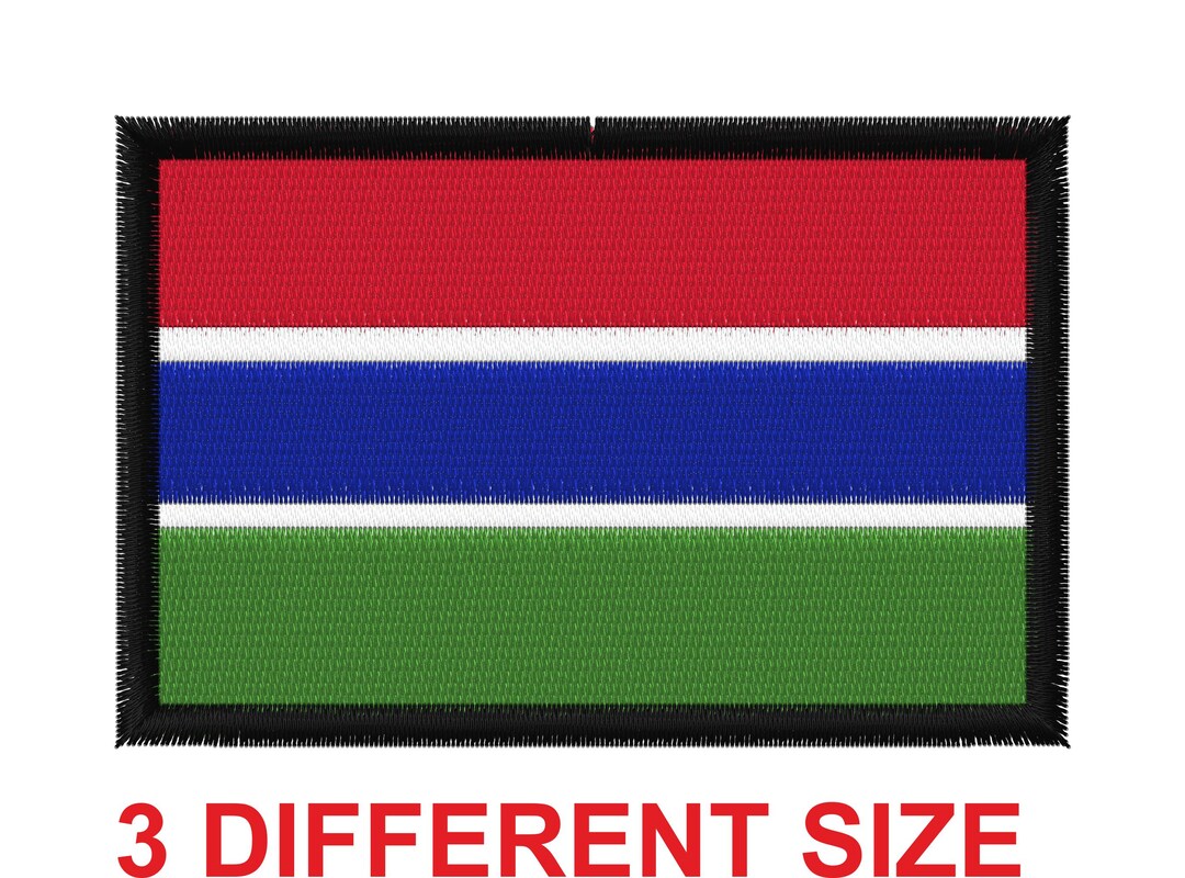 Applique Patch Embroidery Design Machine Digital File Instant Download Flag Banner Gambia ...