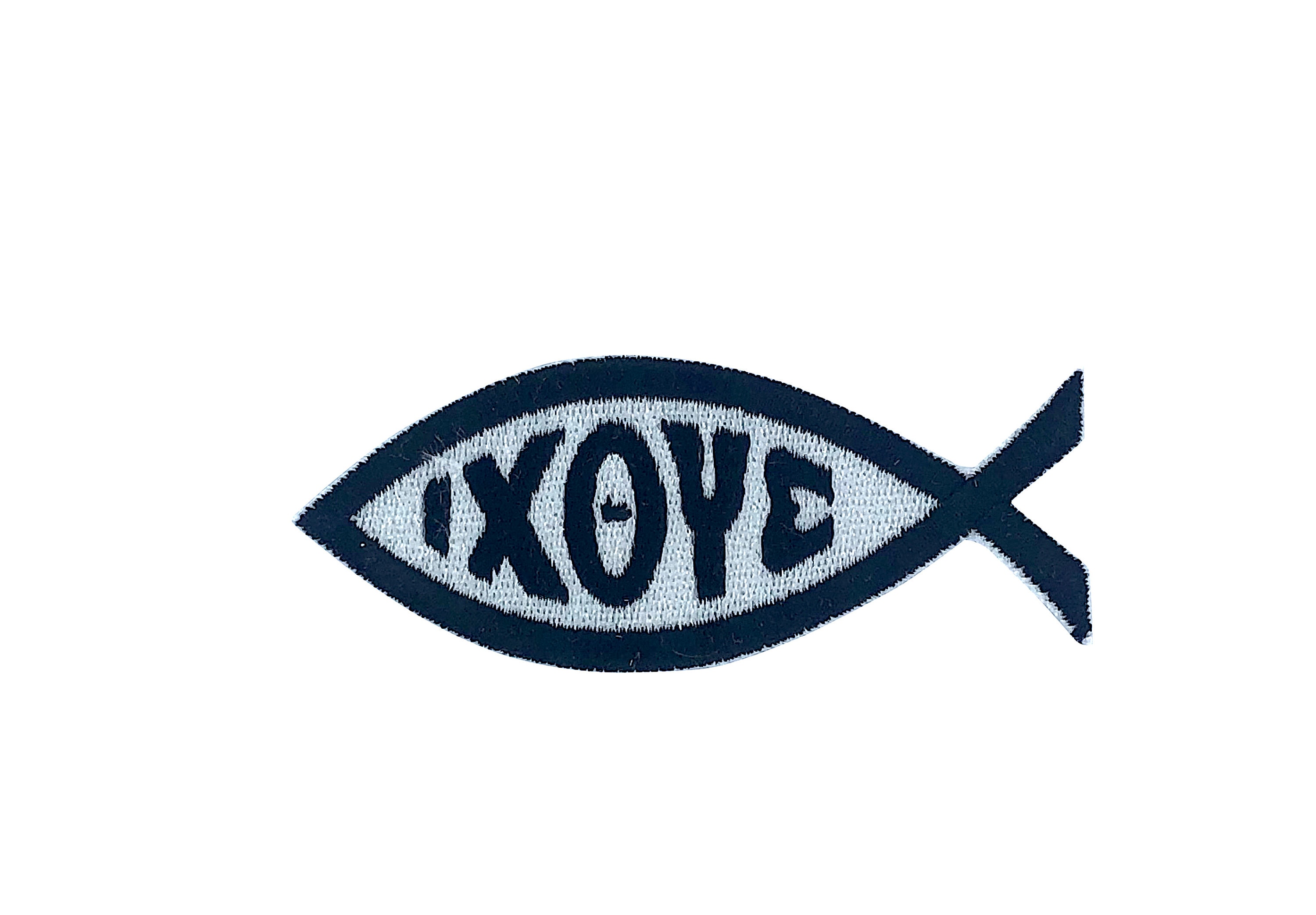 Embroidery Patch Sew Badge Iron Glue Transfer Ixoye Fish Christian ...
