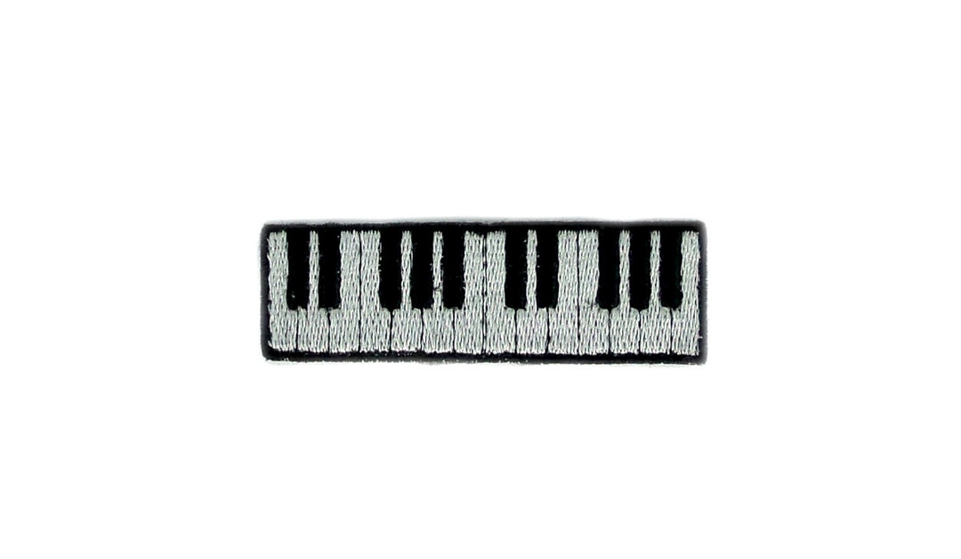Embroidered Patch Applique Sew Badge Iron on Glue Transfer Piano Music ...