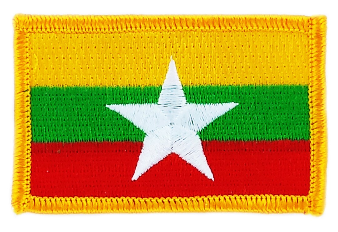 FLAG Patch Backpack Iron on Glue Embroidered Applique Myanmar Burma - Etsy