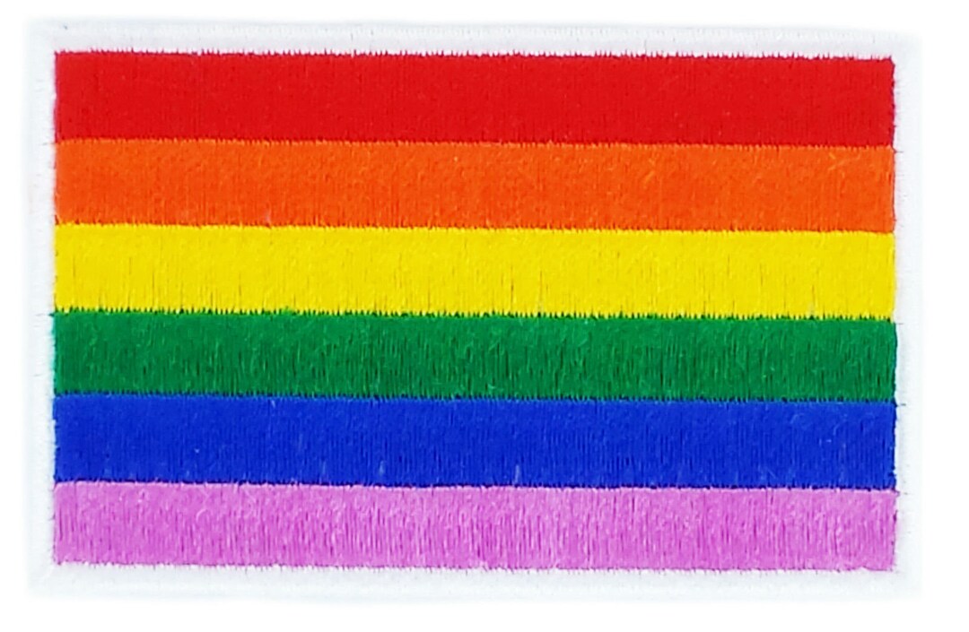 Flag Patch Patches Rainbow Pace Gay Lesbian Pride Iron ON EMBROIDERED ...