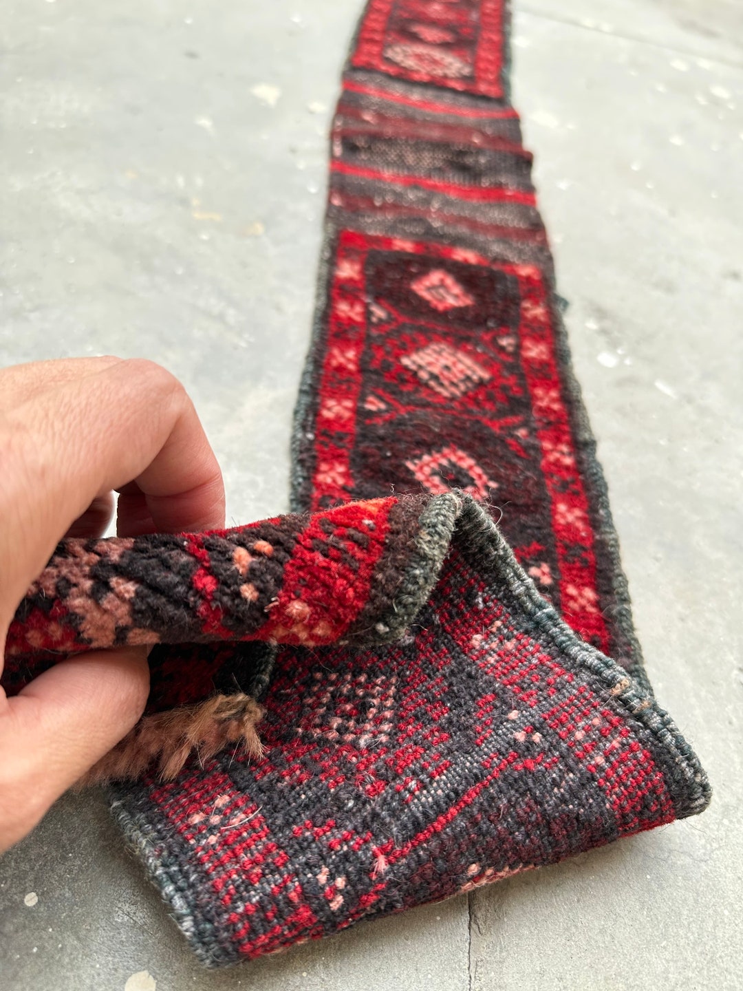 FREE SHIPPING, 0'5 X 4'3 Ft, Afghan Vintage Taimani Nomadic Baluchi ...