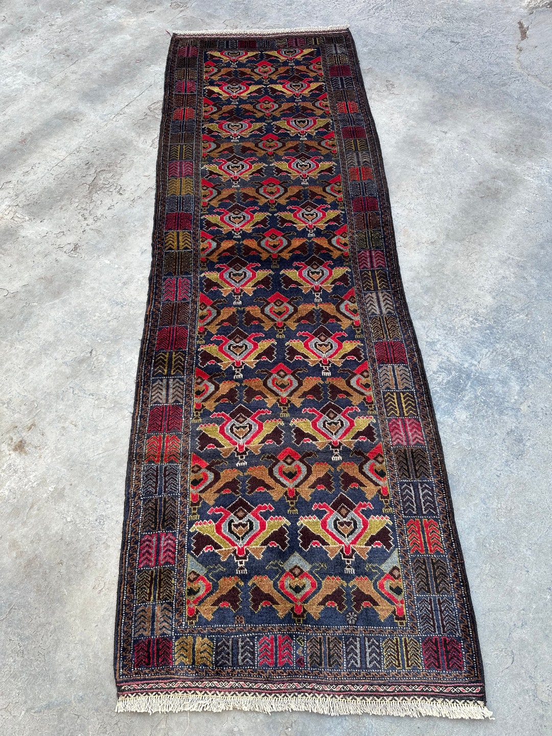 FREE SHIPPING, 3'2 X 10'2 Ft, Stunning Afghan Tribal Nomadic Vintage ...