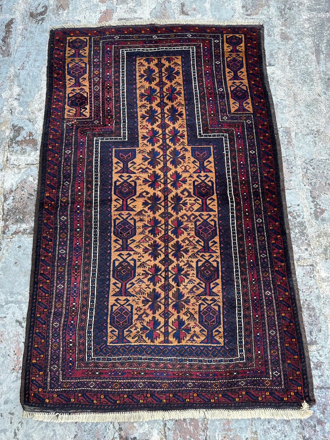 FREE SHIPPING, 3' X 4'10 Ft, Stunning Antique Afghan Baluchi Prayer Rug ...