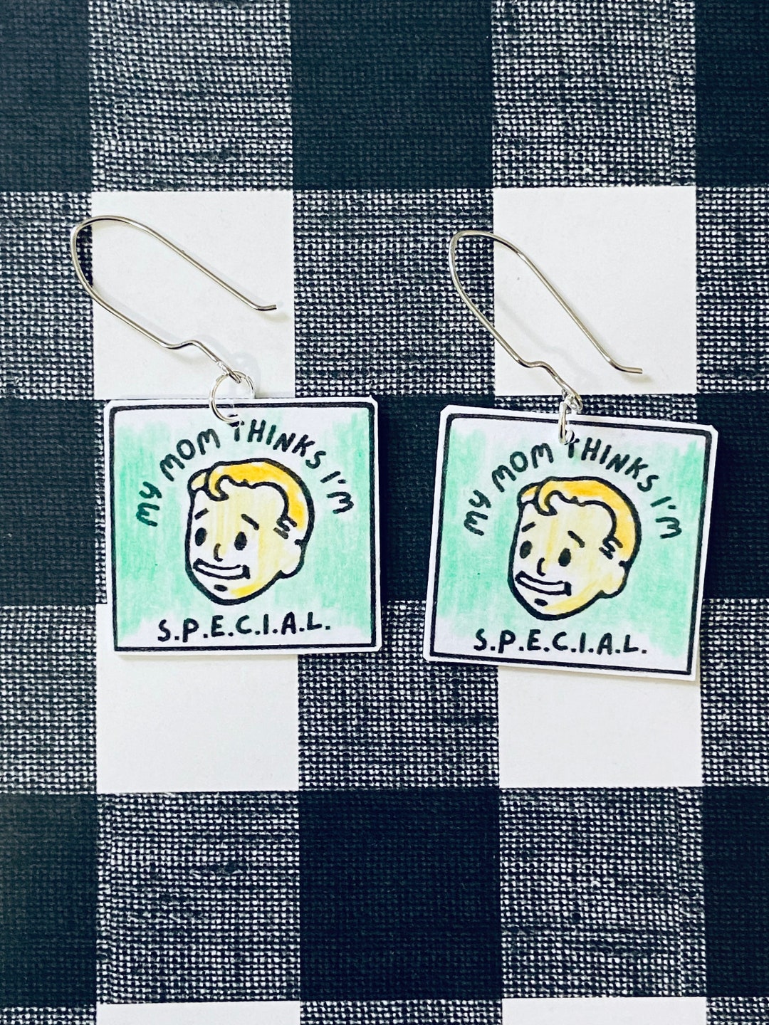 Fallout Im Special Earrings, Vault Boy Earrings, Cute Earrings, Funny ...
