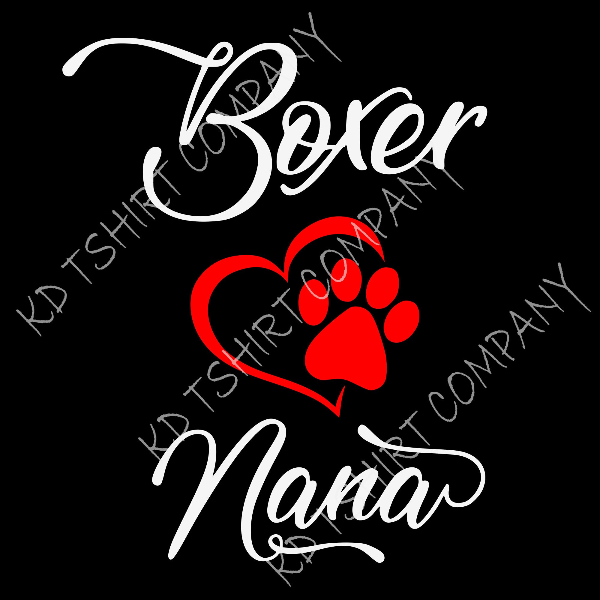 Boxer SVG Boxer Grandma Svg Boxer Nana Svg Boxer Heart Dog | Etsy