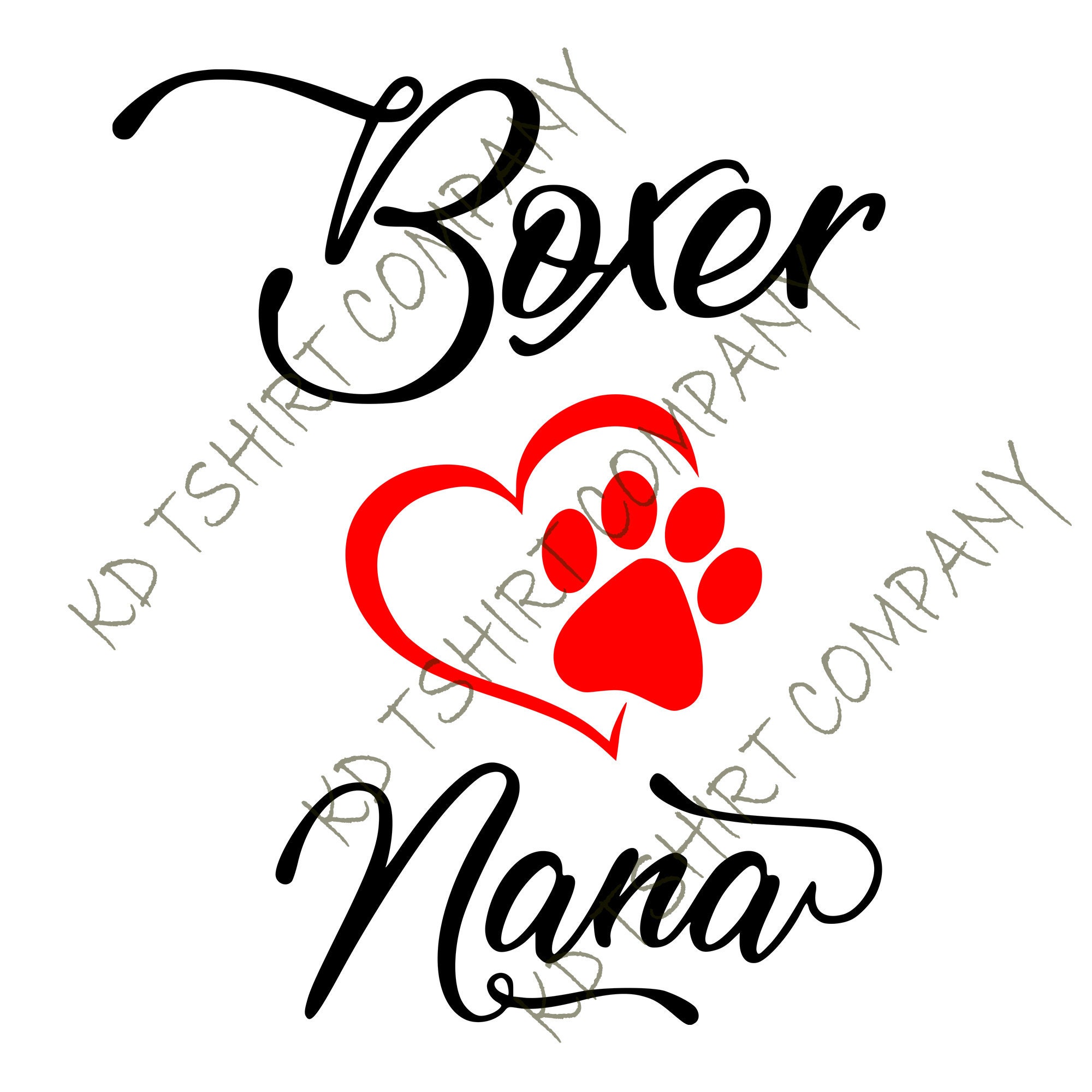 Boxer SVG Boxer Grandma Svg Boxer Nana Svg Boxer Heart Dog | Etsy