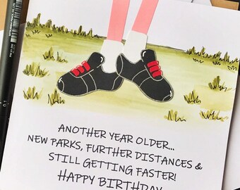 Runner Birthday Card | Etsy