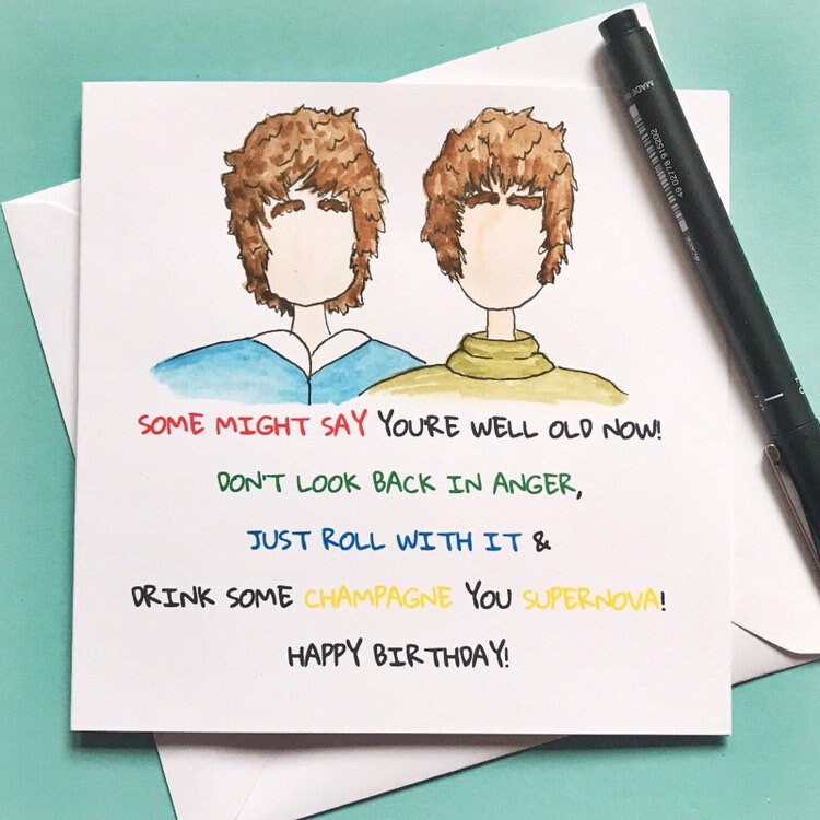 Some Might Say oasis Birthday Card - Etsy UK