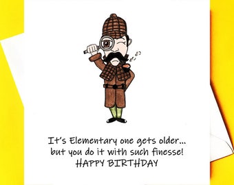 Sherlock Holmes Birthday Card Printable Literary Cards Happy - Etsy