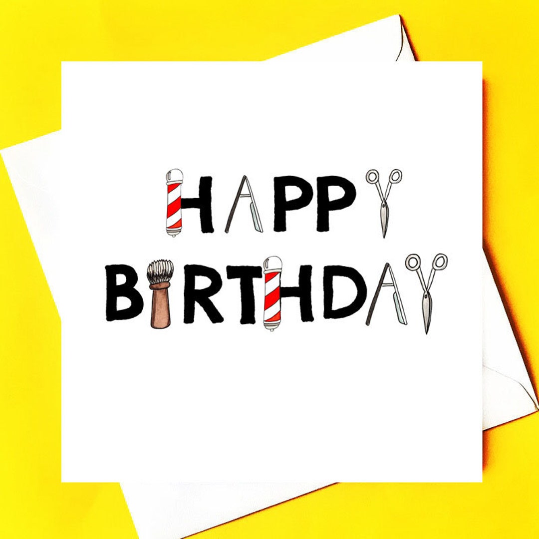 Barber Birthday Card: Stylish Hairdresser Gift - Etsy