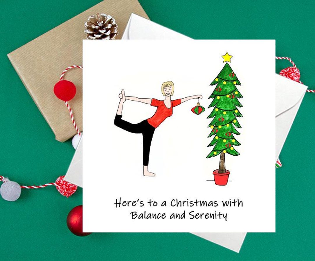 Yoga Christmas Card * Can Be Personalised* - Etsy UK