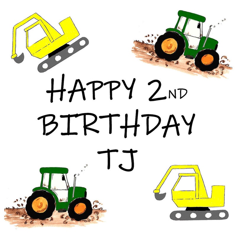 DIGGER & TRACTORS GALORE birthday Card | Etsy