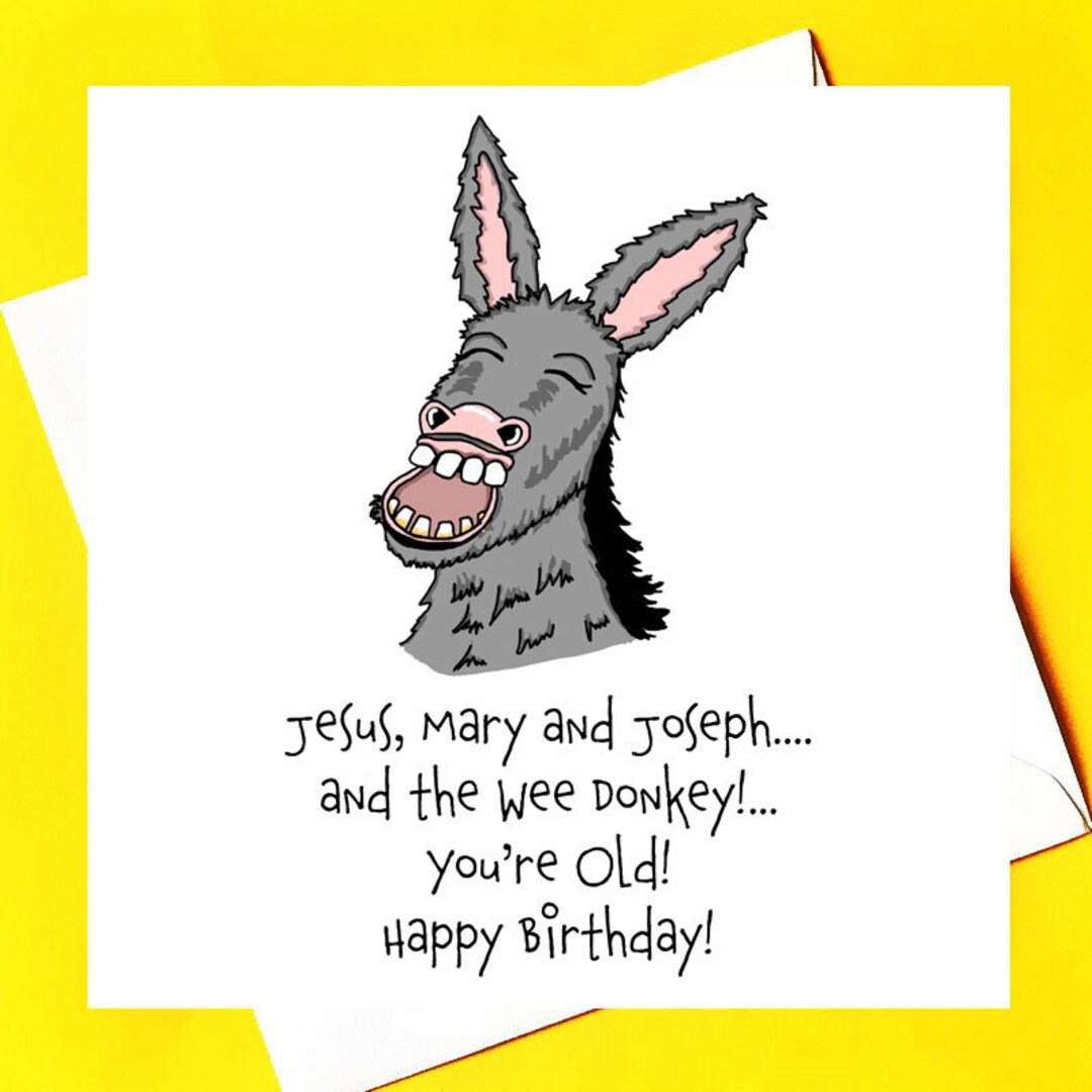 Jesus, Mary & Joseph....and the Wee Donkey Birthday Card. - Etsy