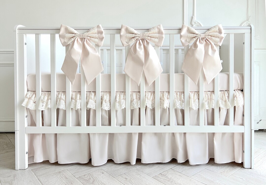 Crib Lace Bow Für Nursery in Light Creamy Pink Color - Etsy