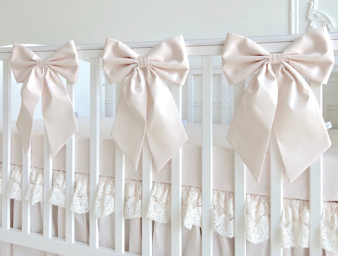 Large Light Creamy-pink Bow for Nursery Decoration, Tieback - Etsy