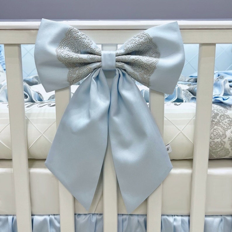 Decorative Lace Bows for Cribs, Nursery Decor Bows, Baby Bed Bows, Crib ...