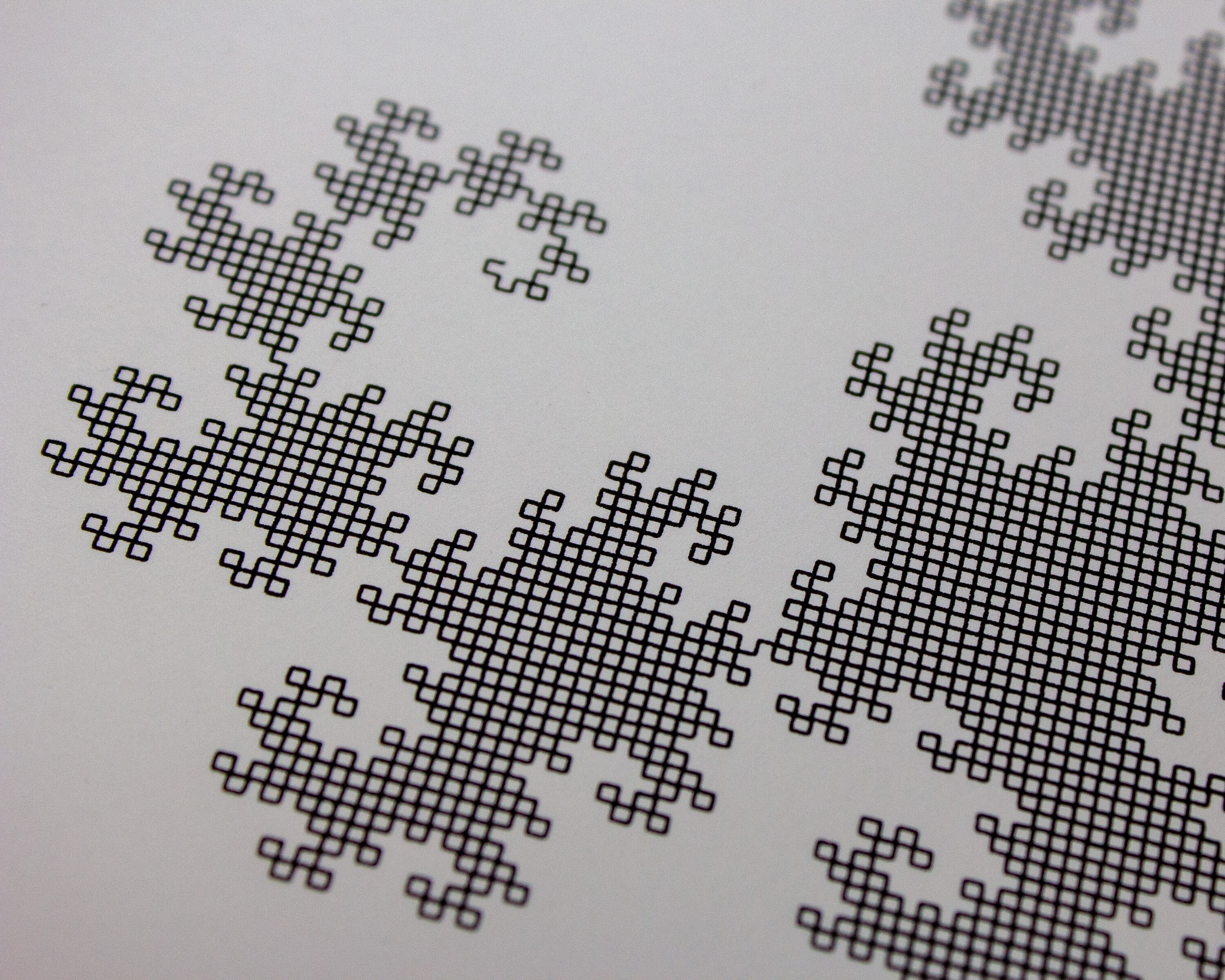 Dragon Curve Plotted Print Abstract Generative Line Art Pen - Etsy