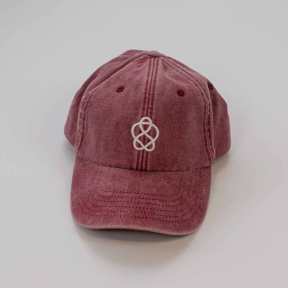 Red Embroidered Baseball Cap Washed Burgundy Cap Geometric - Etsy