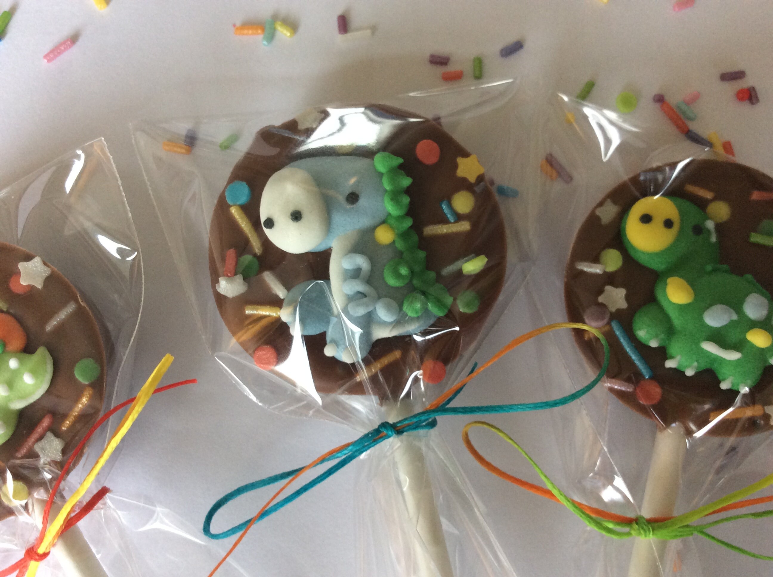Chocolate Dinosaur Lollipop Trio Dinosaur Sweets - Etsy UK