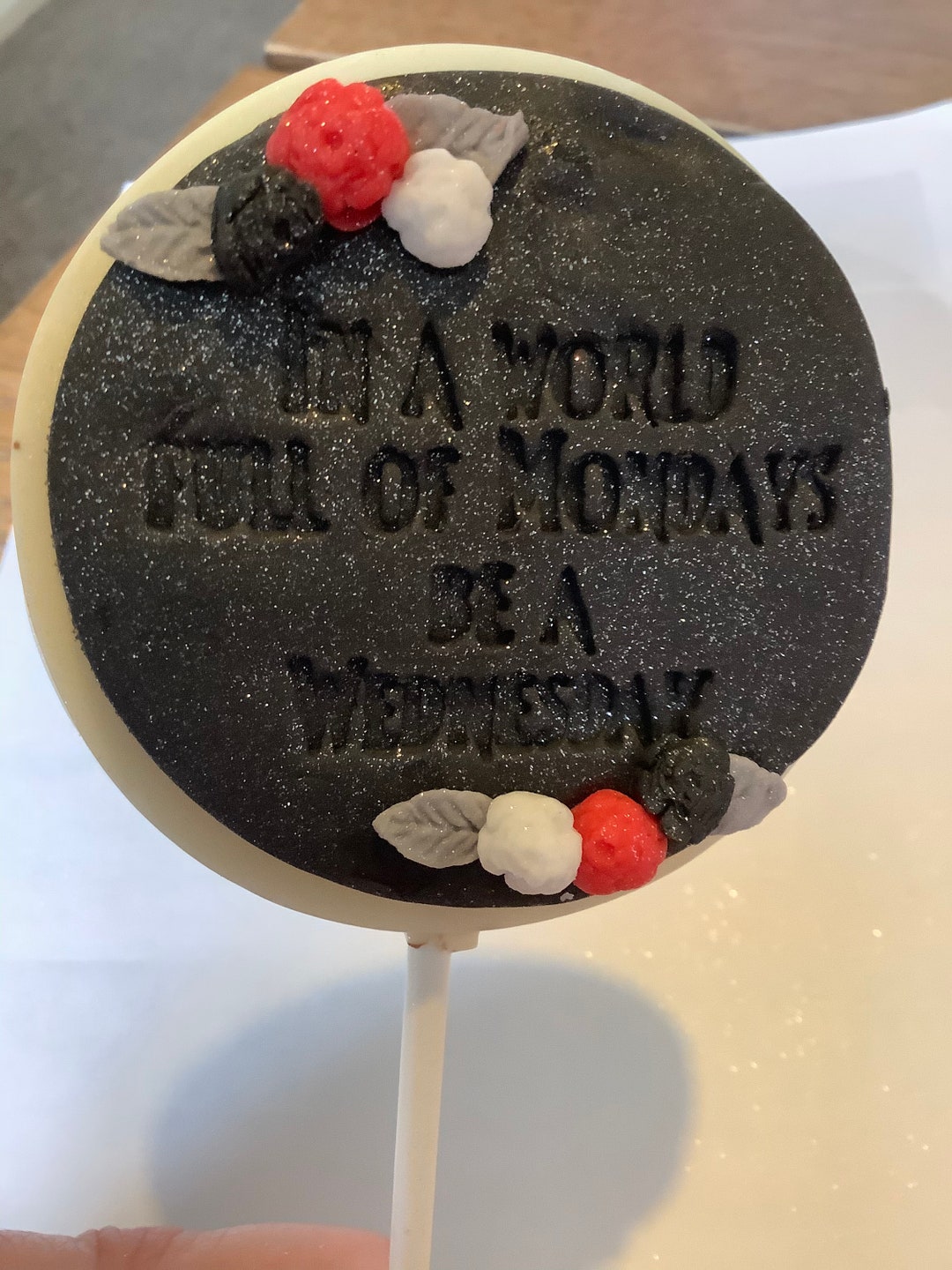 Wednesday Addams Family Chocolate Lollipop Sweets Party Favours ...