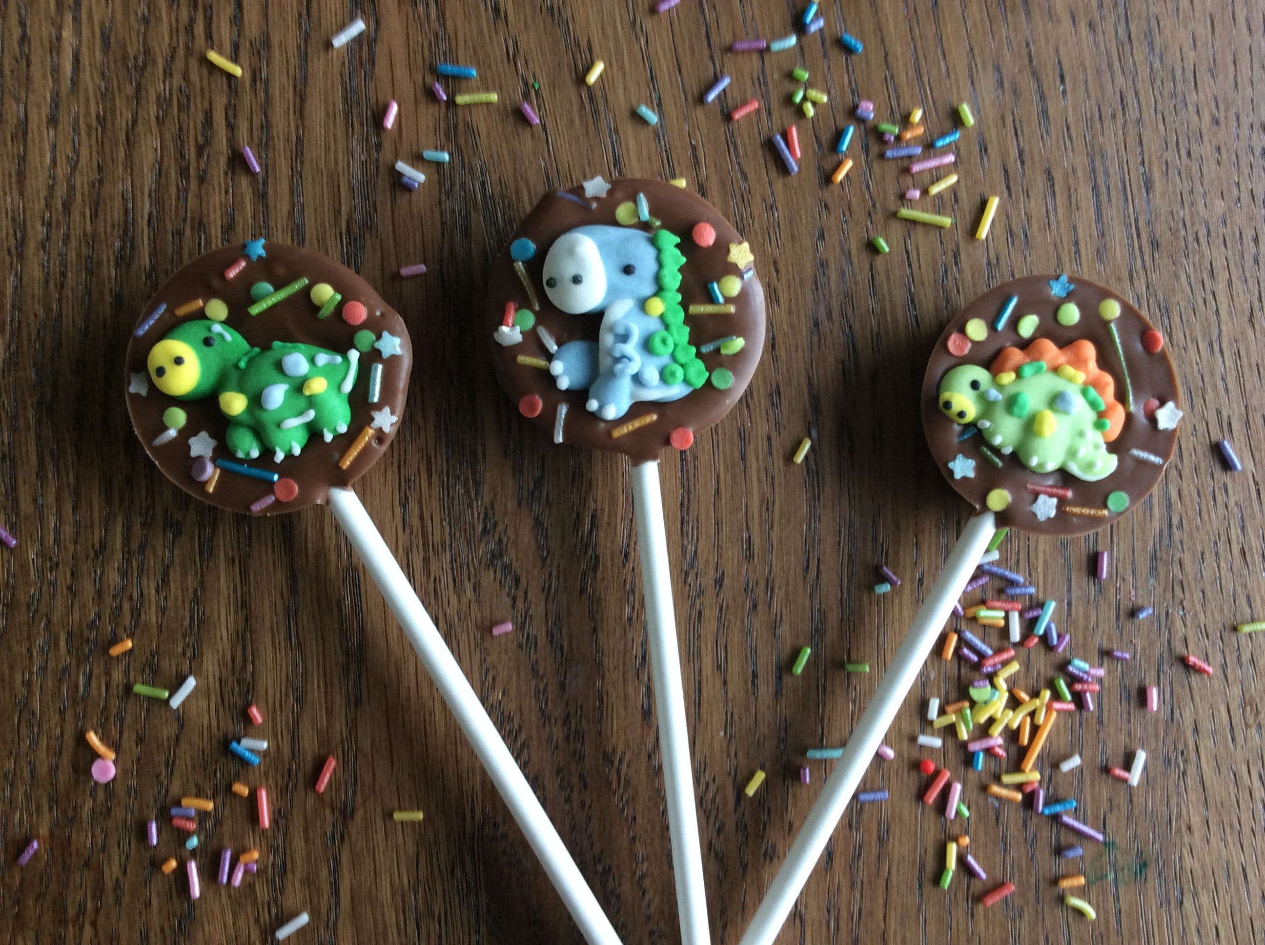 Chocolate Dinosaur Lollipop Trio Dinosaur Sweets - Etsy UK