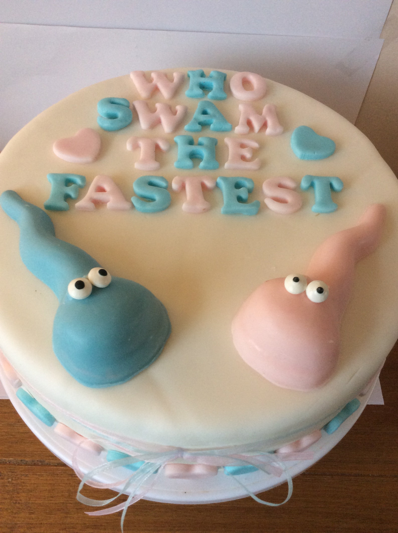 Baby Shower Gender Reveal Sperm Cake Topper Edible Fondant - Etsy UK