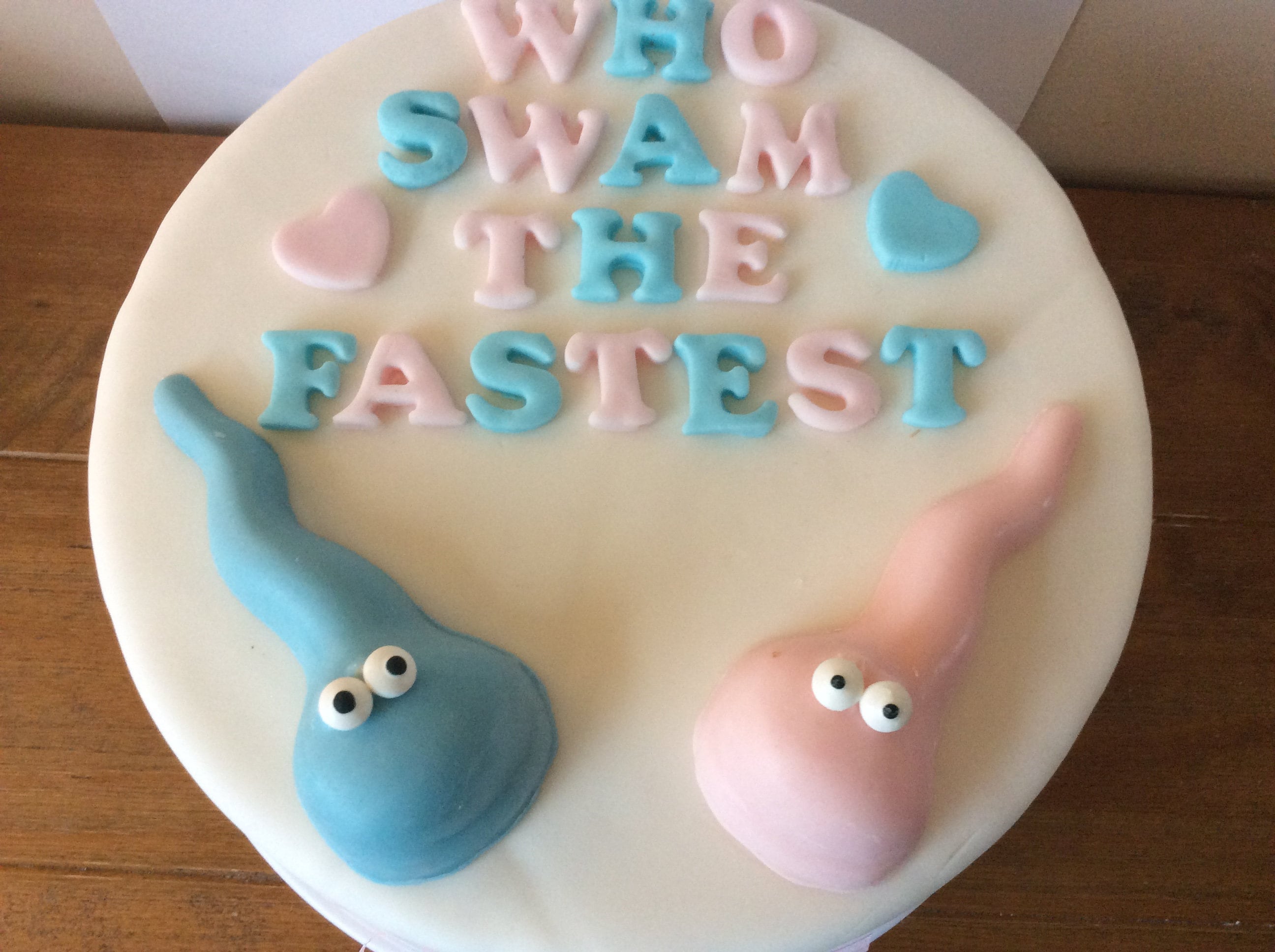 Baby Shower Gender Reveal Sperm Cake Topper Edible Fondant - Etsy UK