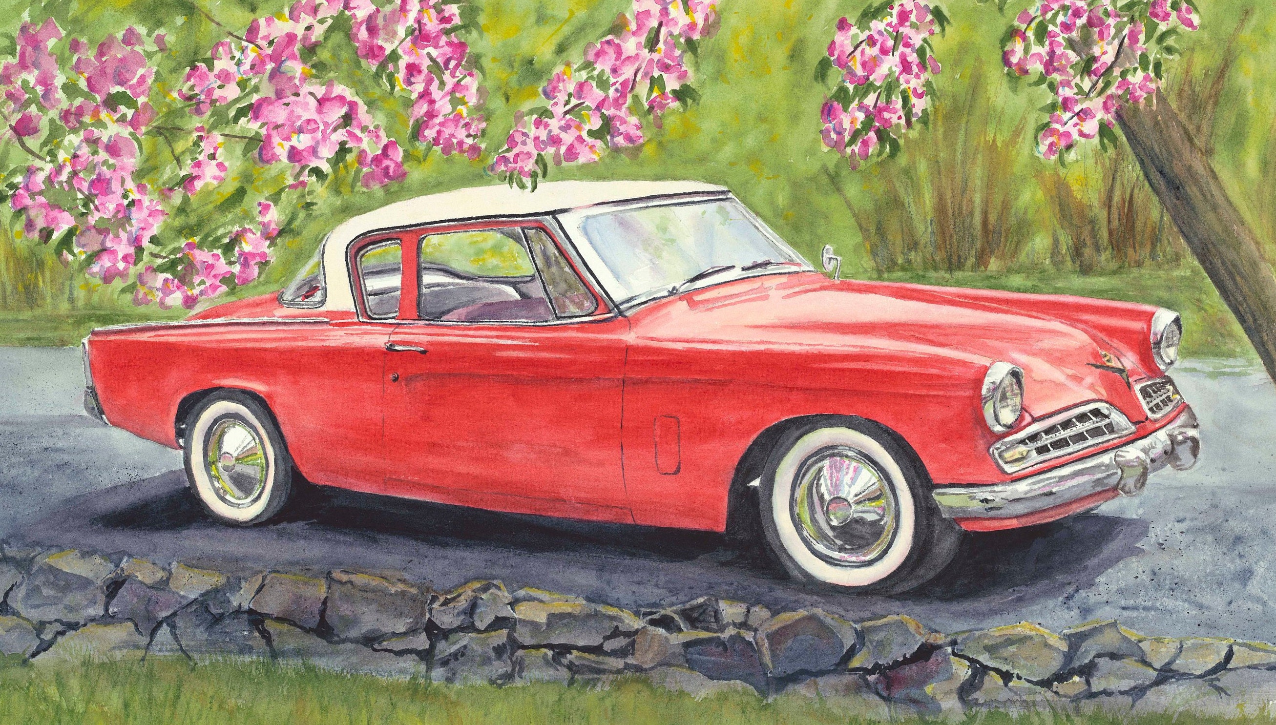 Studebaker '54 Studebaker Commander Coupe Giclee Art Print on ...