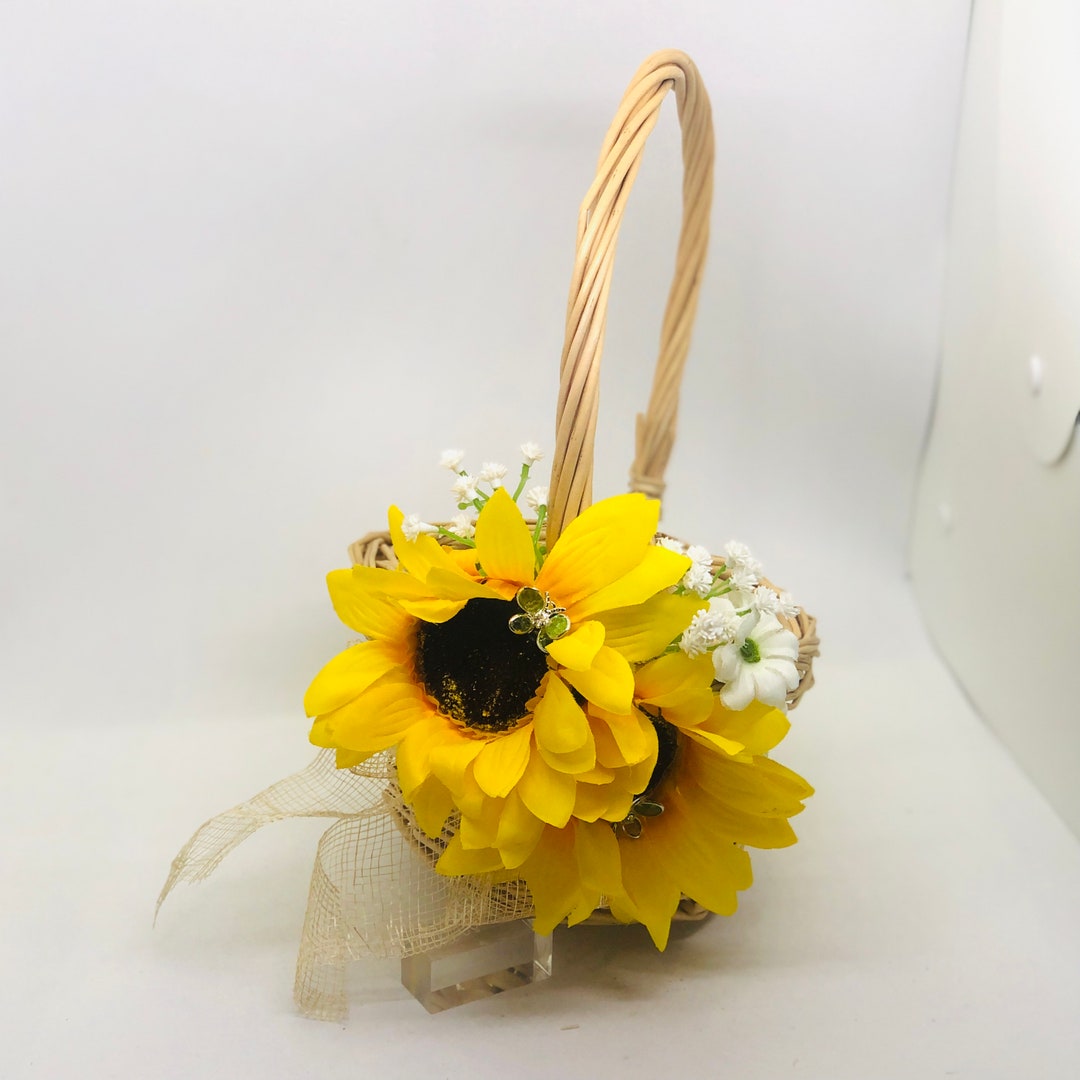 Flower Girl Basket, Rustic Flower Girl Basket, Cane Flower Basket ...