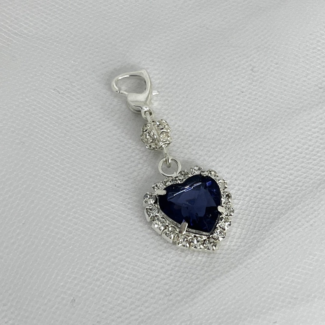 Something Blue Bridal Bouquet Charm: Crystal Heart Pin - Etsy