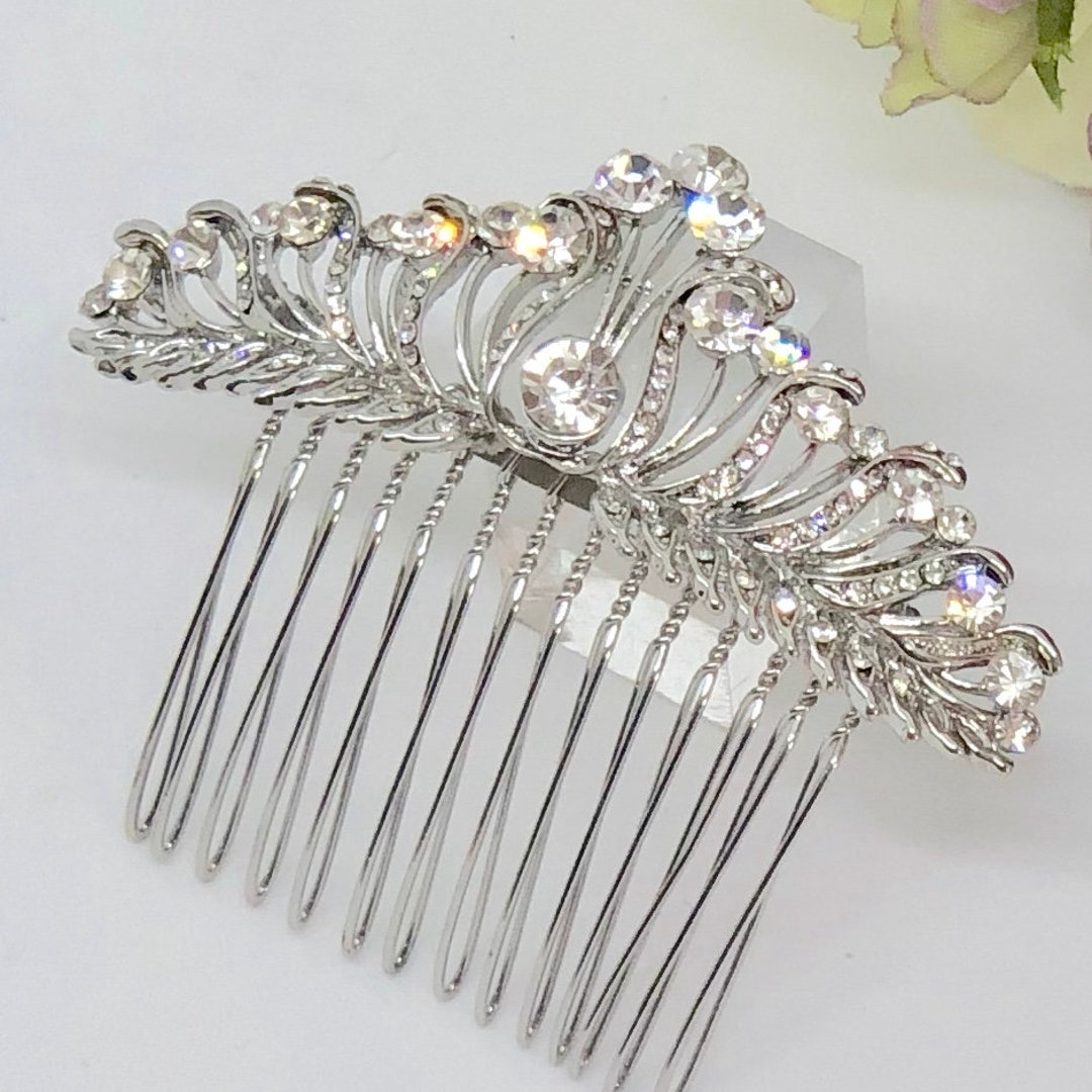 Silver Crystal Bridal Hair Comb: Wedding Hair Piece - GEORGIA - Etsy