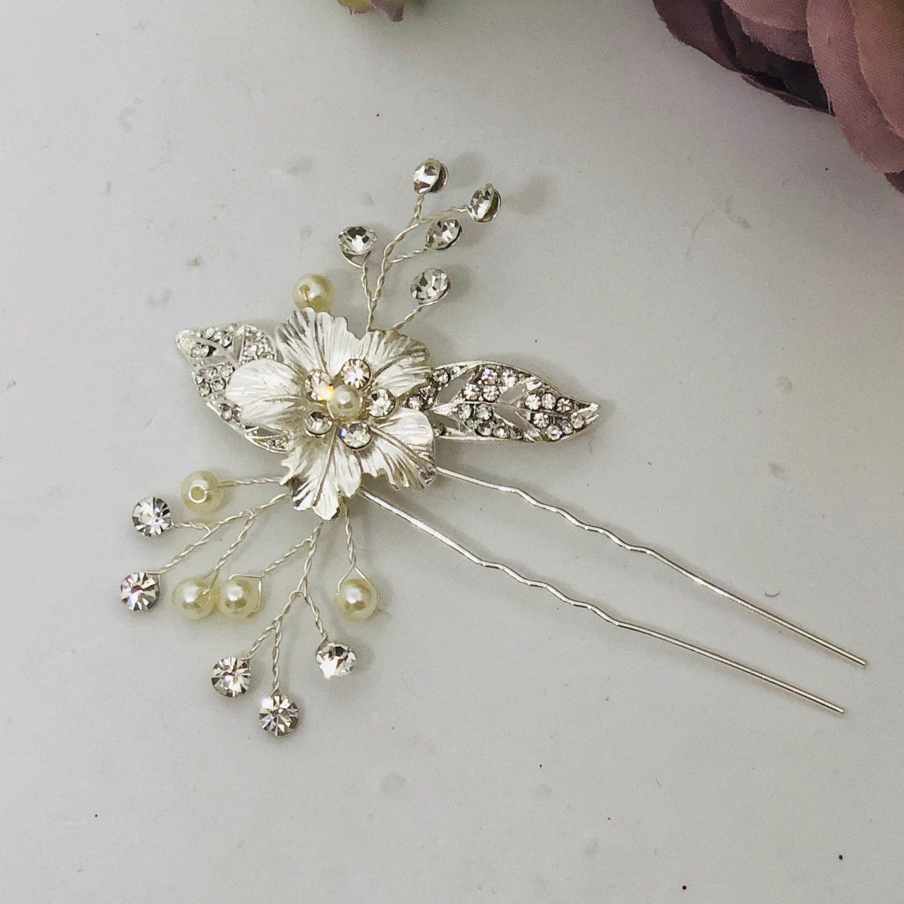 Silver Hair Pins Hair Pins Bridal Hair Pins Wedding Hair - Etsy