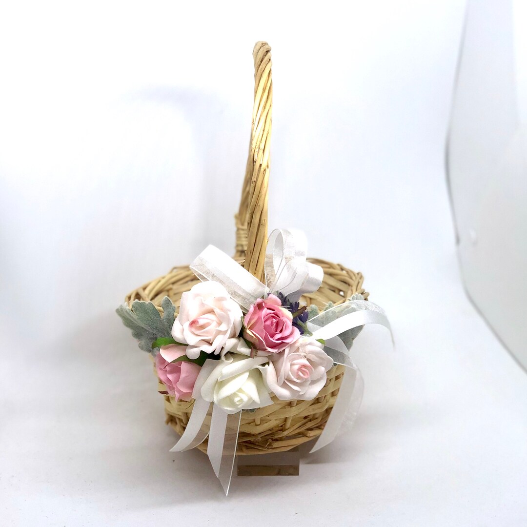 Flower Girl Basket, Rustic Flower Girl Basket, Cane Flower Basket ...