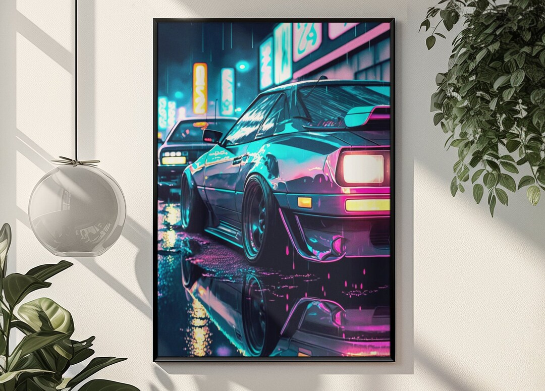 JDM Japanese Domestic Market 90s Car Lover Synthwave Style Poster - Etsy