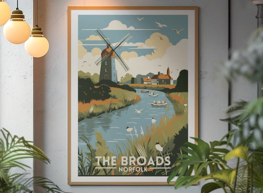The Norfolk Broads Travel Poster - Etsy