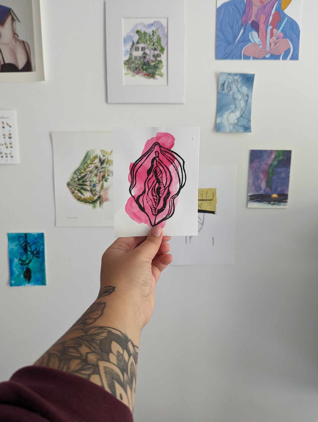 Vulva Lino Print | Linoprinting | Linography | Wall Art | Vulva ...