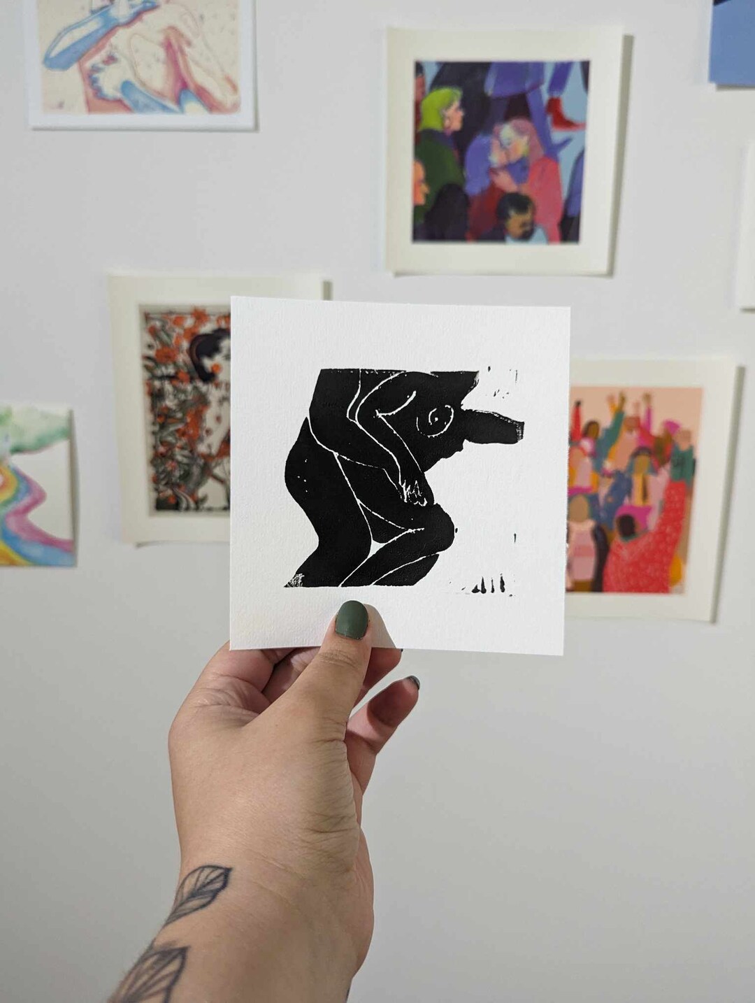 Couple Lino Print Linoprinting Linography Wall Art Vulva Decoration ...